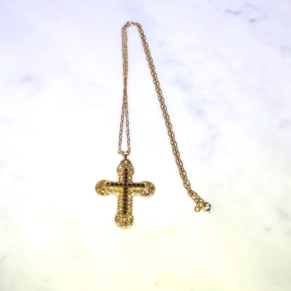 Sarah Coventry | Jewelry | Sarah Coventry Gold Cross Necklace Vintage ...